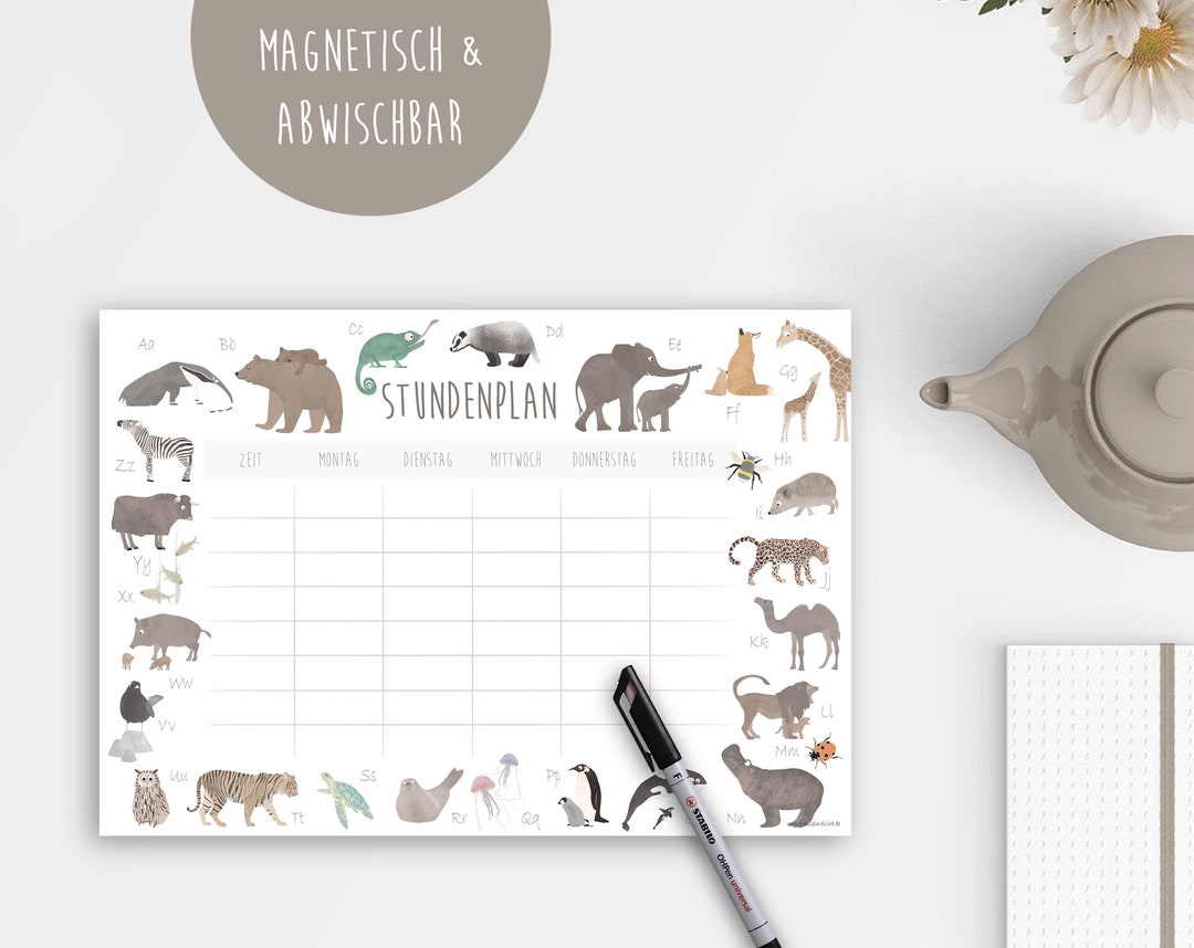 Magnetic Timetable, Reusable, Optionally With Matching Pen - Etsy
