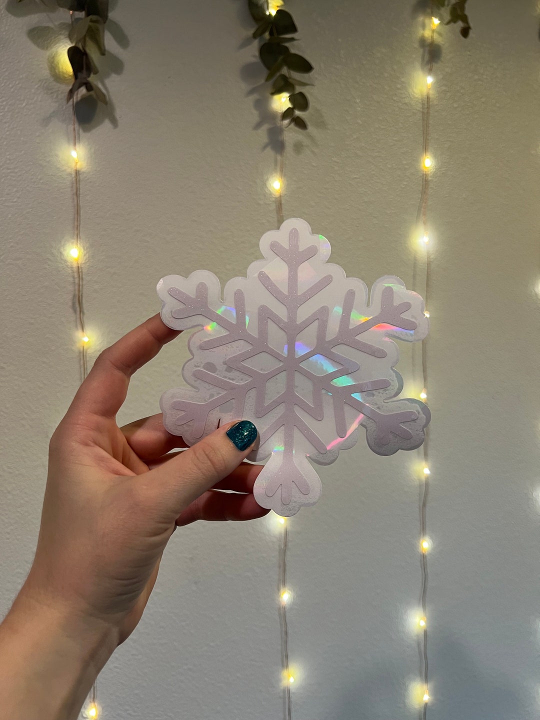 Christmas Holiday Snowflake Suncatcher Window Cling Home Decor Anti ...