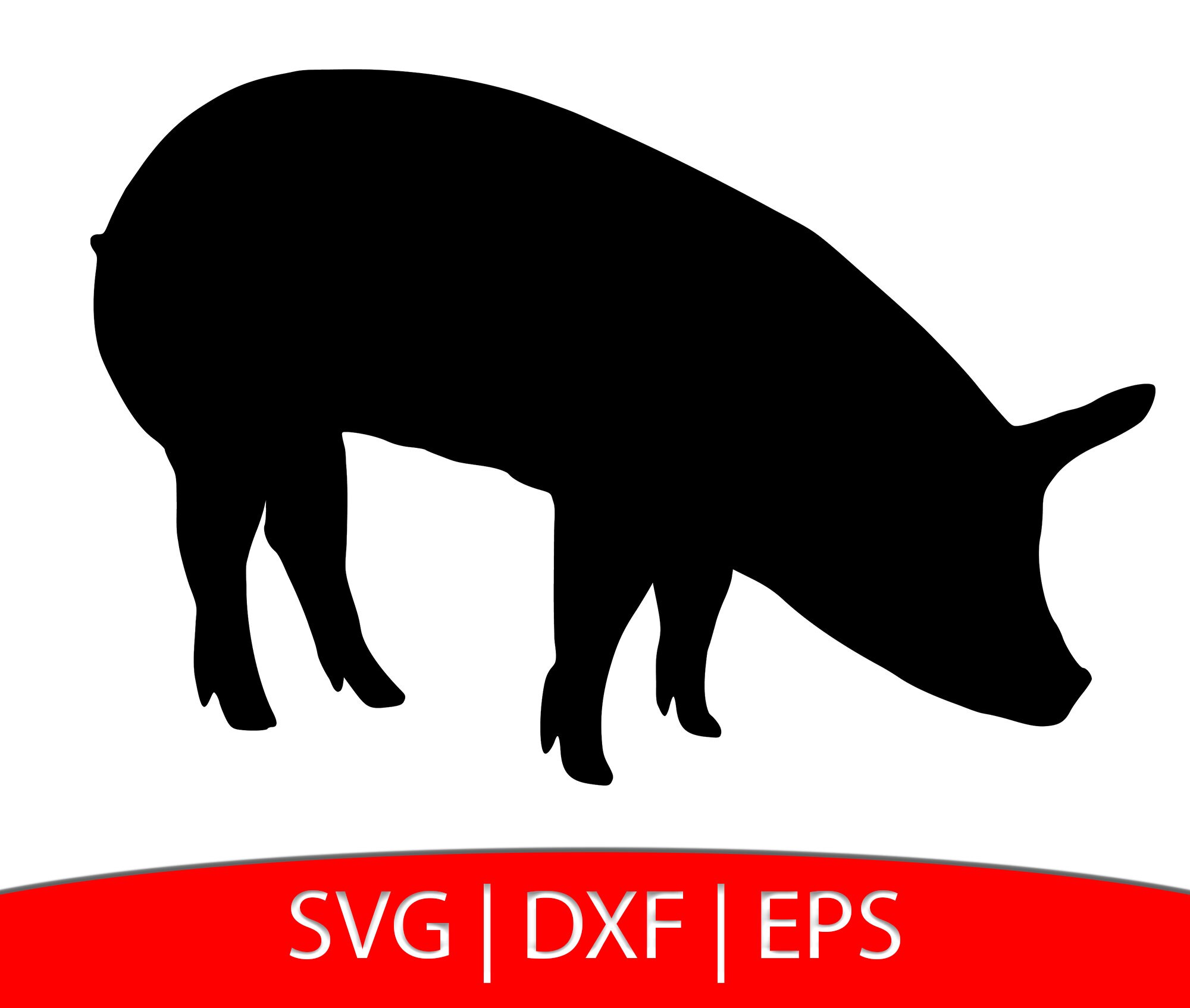 Pig SVG Pig Dxf Pig Clipart Pig Silhouette Cut File | Etsy UK