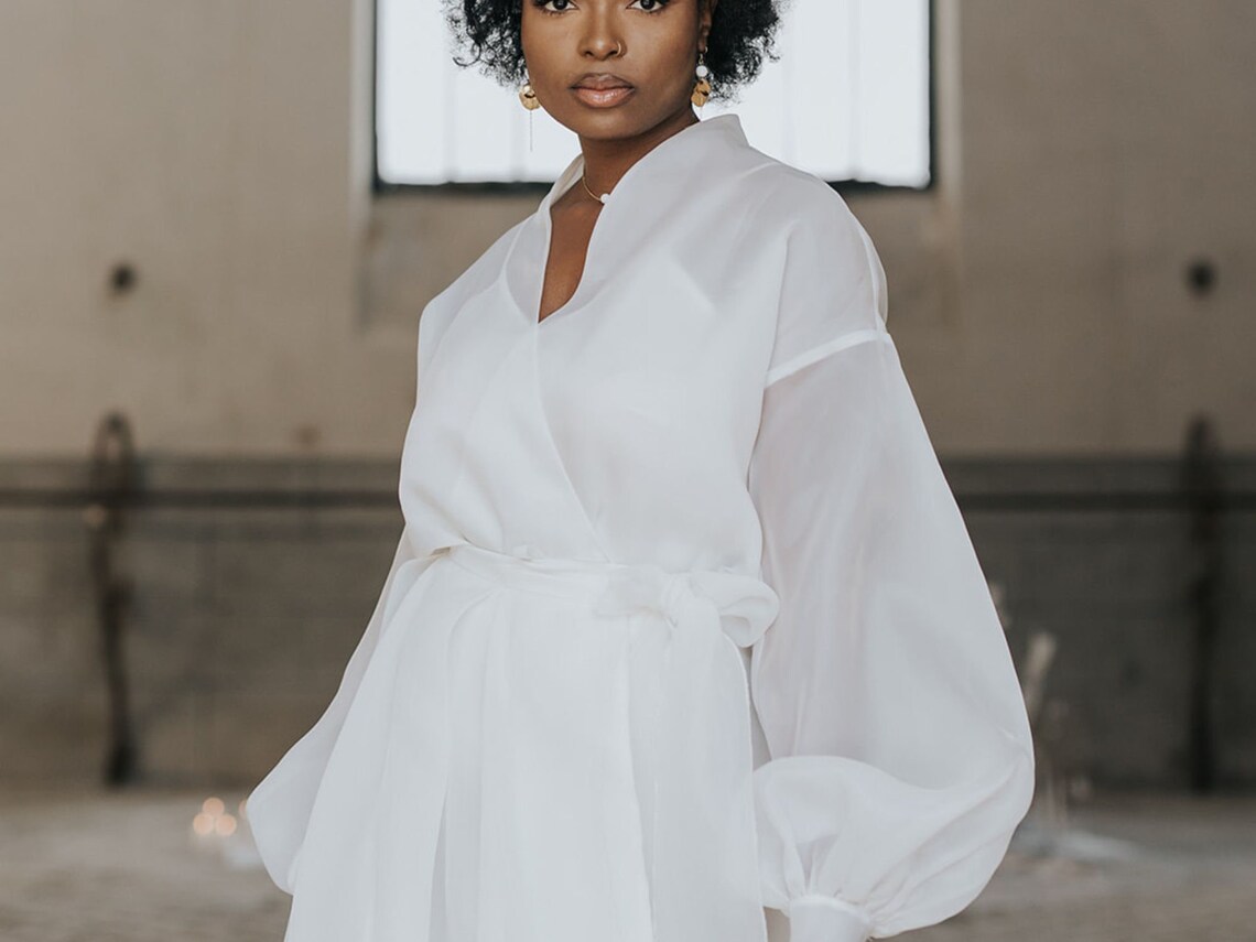Sheer Milky White Organza Blouse For Bridewrap Silk Blouse Etsy