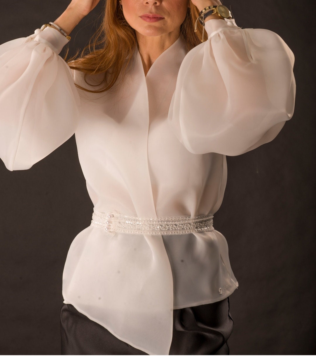 Sheer Milky White Organza Blouse For Bridewrap Silk Blouse Etsy Uk