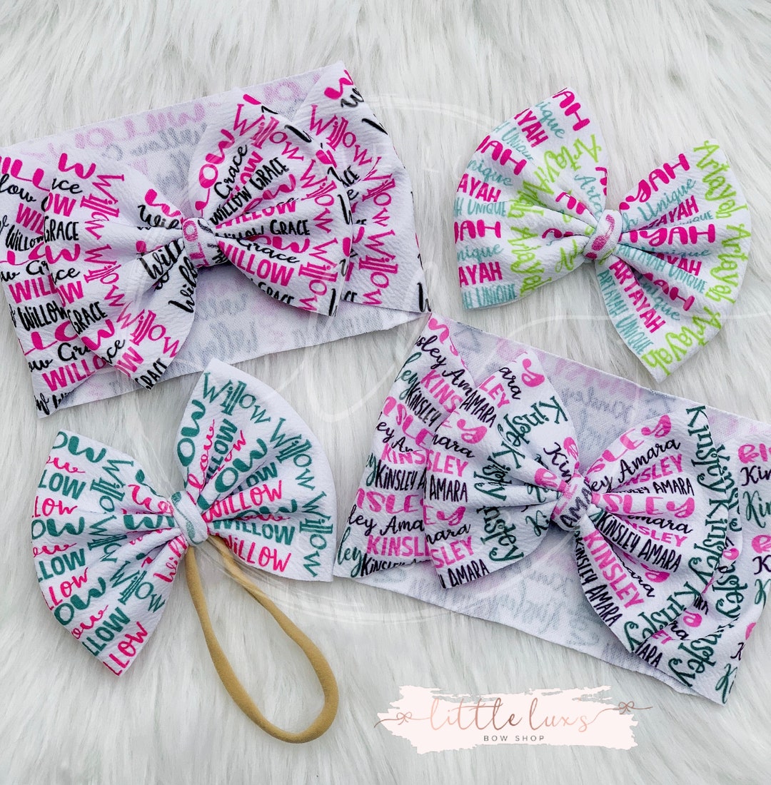 Personalized Name Bow Baby Girl Bow Toddler Bow Headband Bow Clip Bow ...