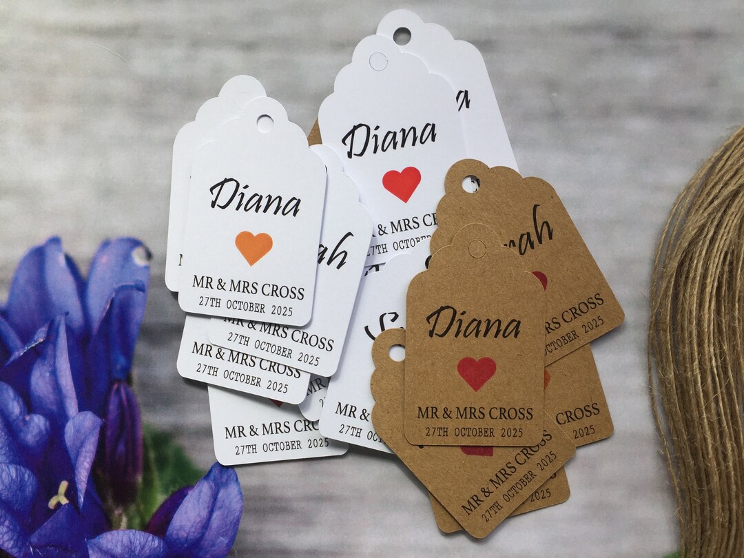 Personalised Wedding Table Name Place Cards Wedding Favour Tags Guest ...