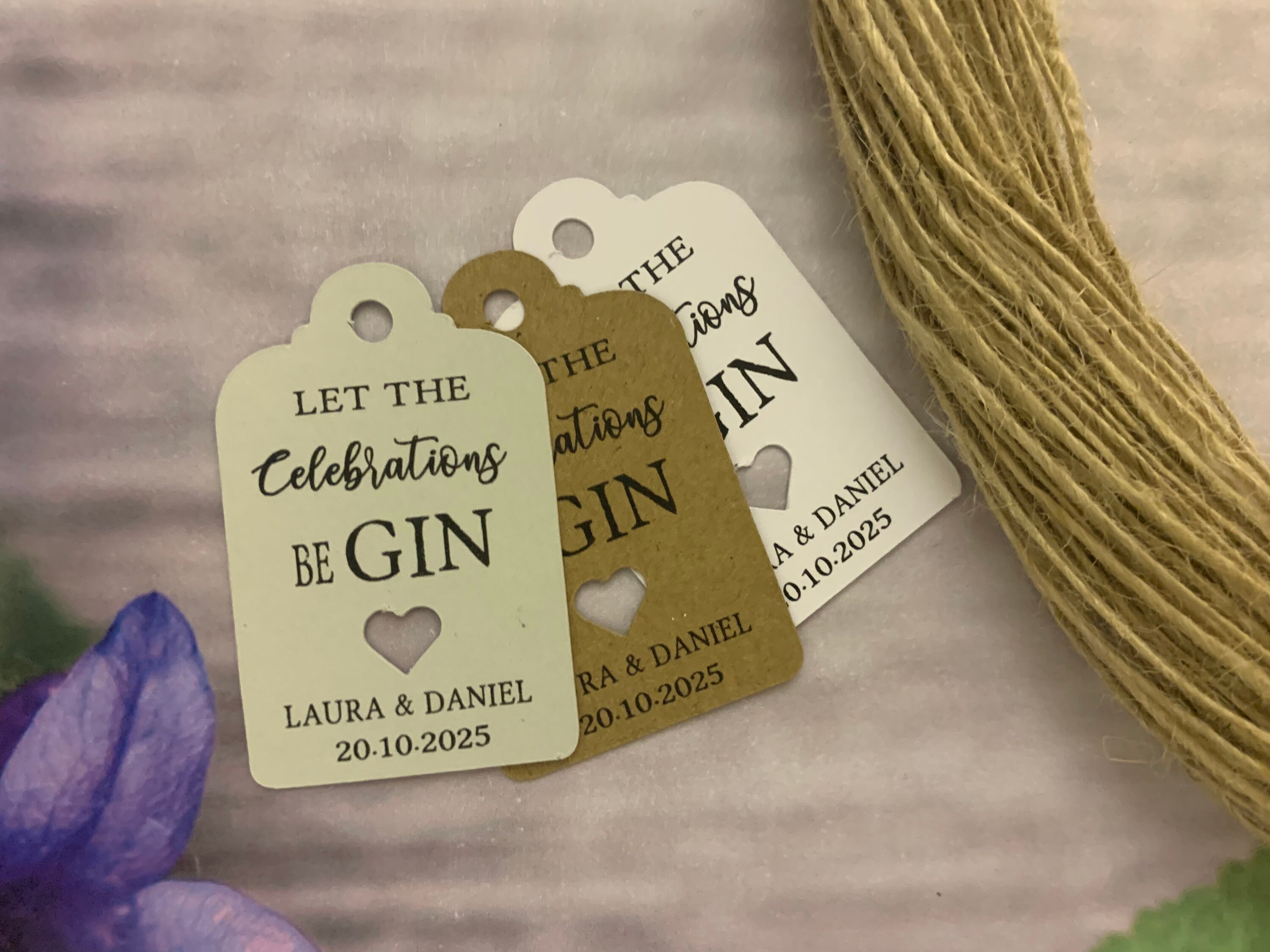 Personalised Let the Celebrations Begin Fun Be Gin Tag Wedding - Etsy UK