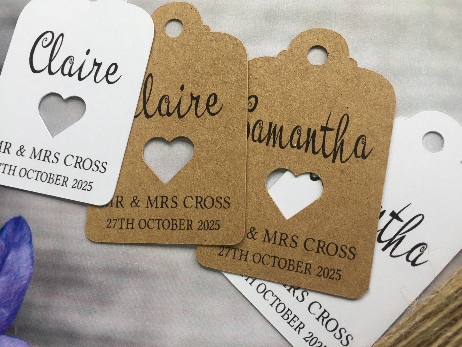 Personalised Wedding Table Name Place Cards Wedding Favour Tags Guest ...
