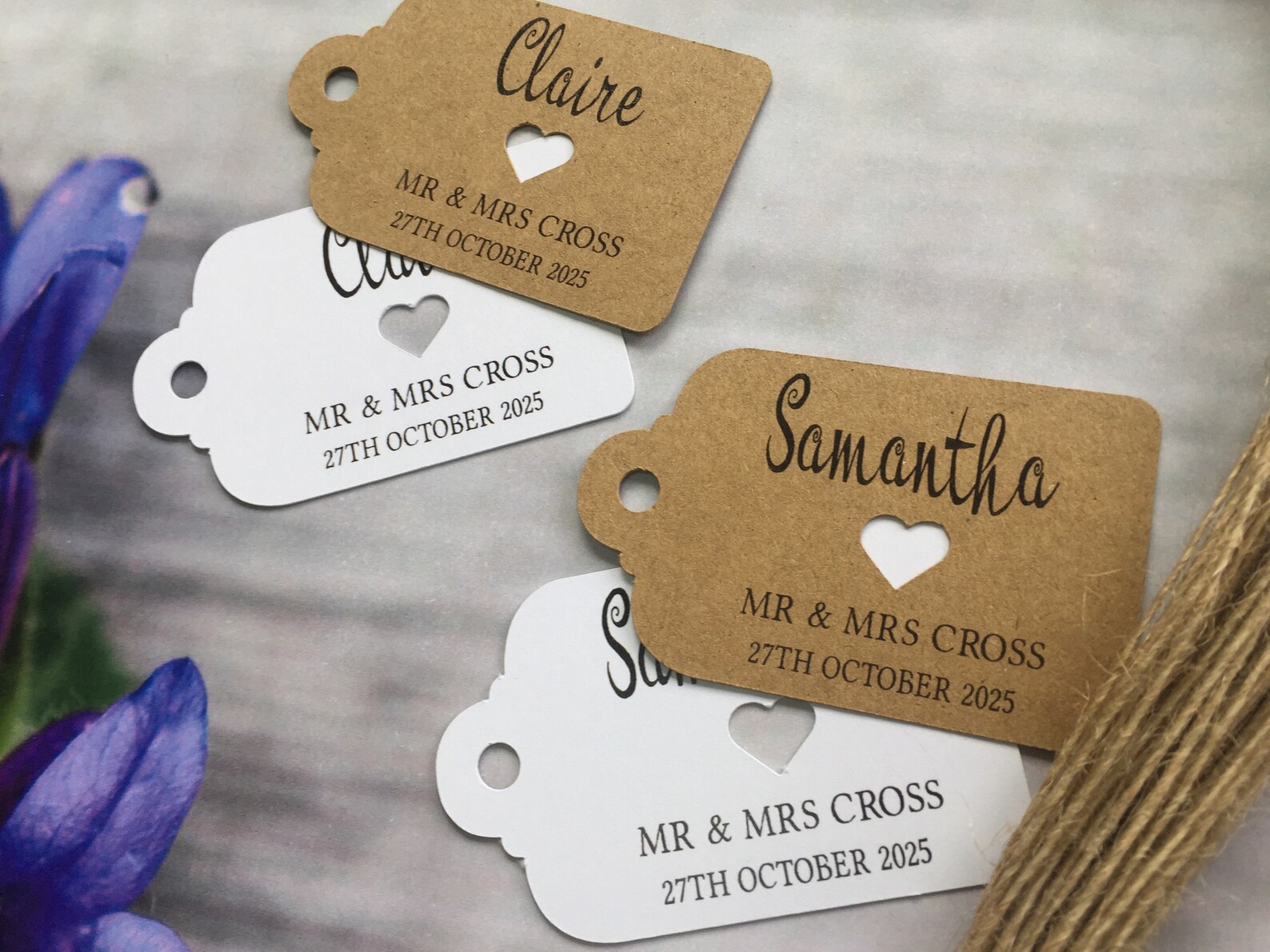 Personalised Wedding Table Name Place Cards Wedding Favour Tags Guest ...