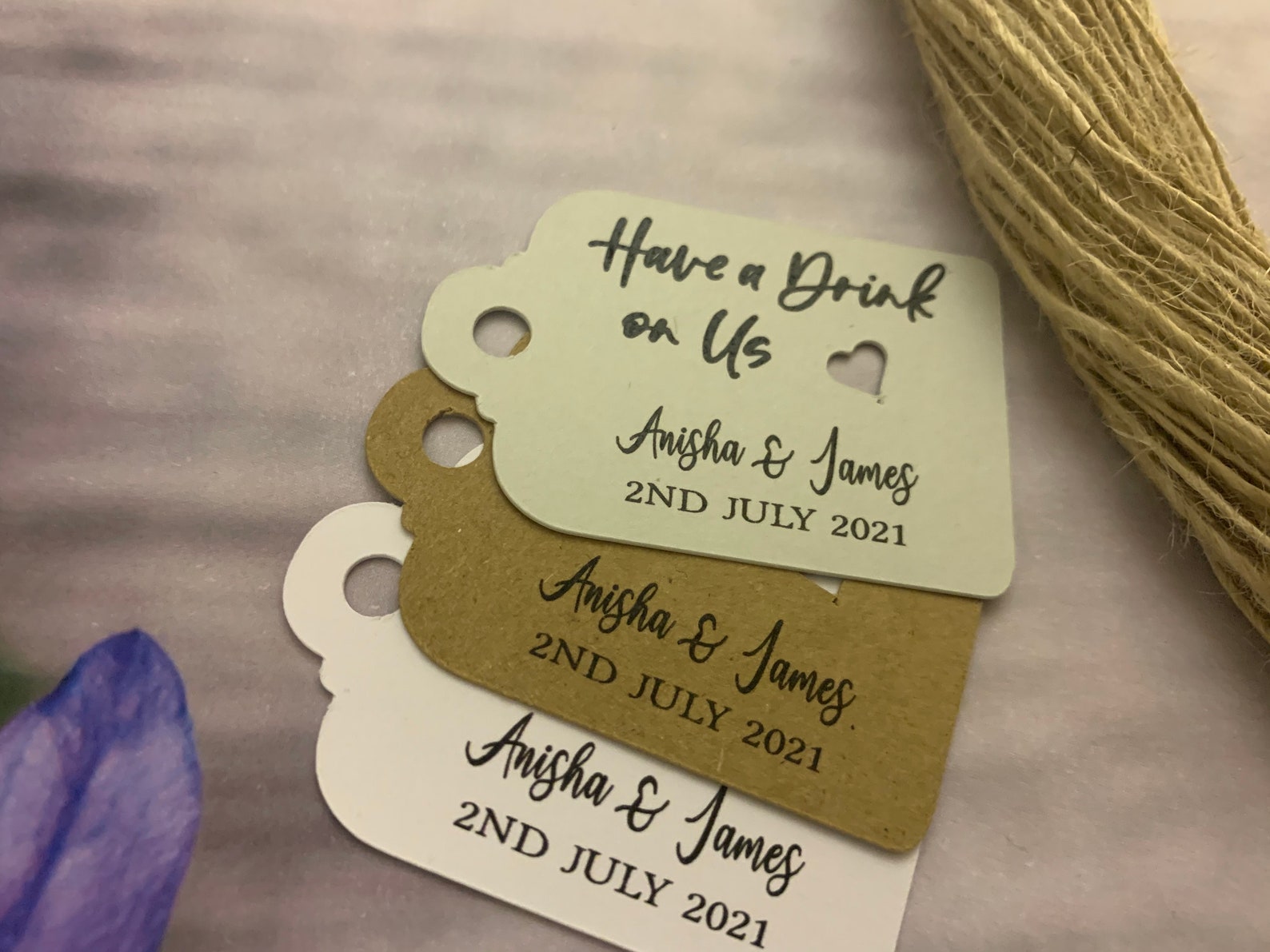 Personalised Have a Drink on Us Tag Wedding Alcohol Favour - Etsy UK