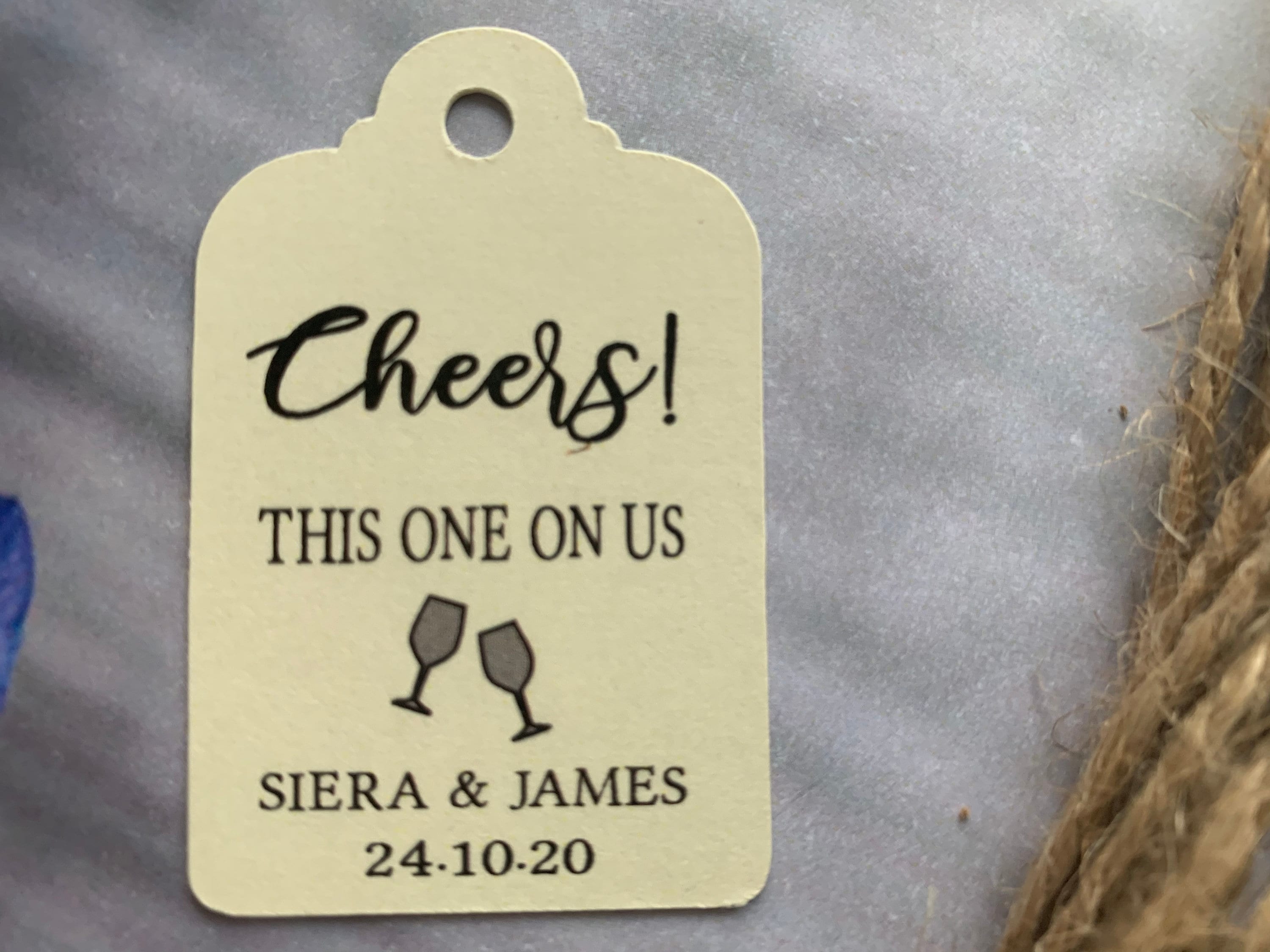 Personalised Cheers Tag Alcohol Thank You Wedding Favour Tags - Etsy UK
