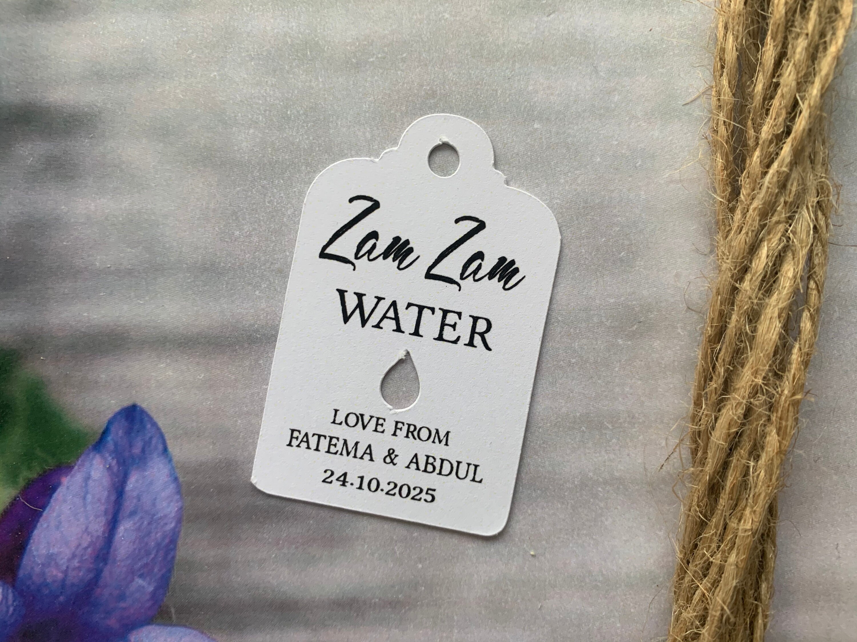 Personalised Zam Zam Water Tag Wedding Favour Tags Mehendi - Etsy Canada