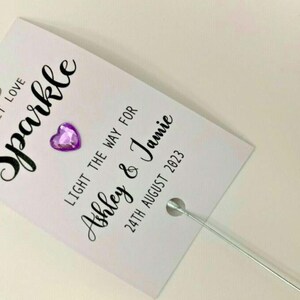10X Personalised Sparkler Glow Stick Firework Tags Let Love Sparkle ...