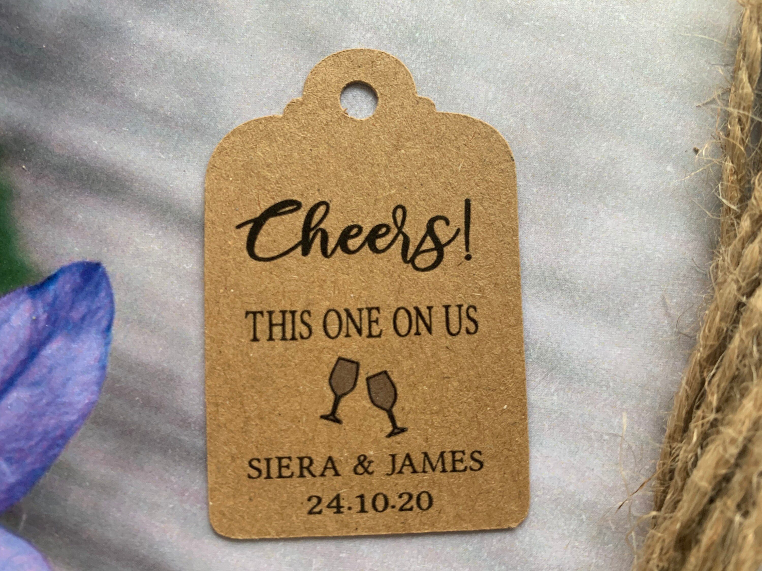 Personalised Cheers Tag Alcohol Thank You Wedding Favour Tags - Etsy UK