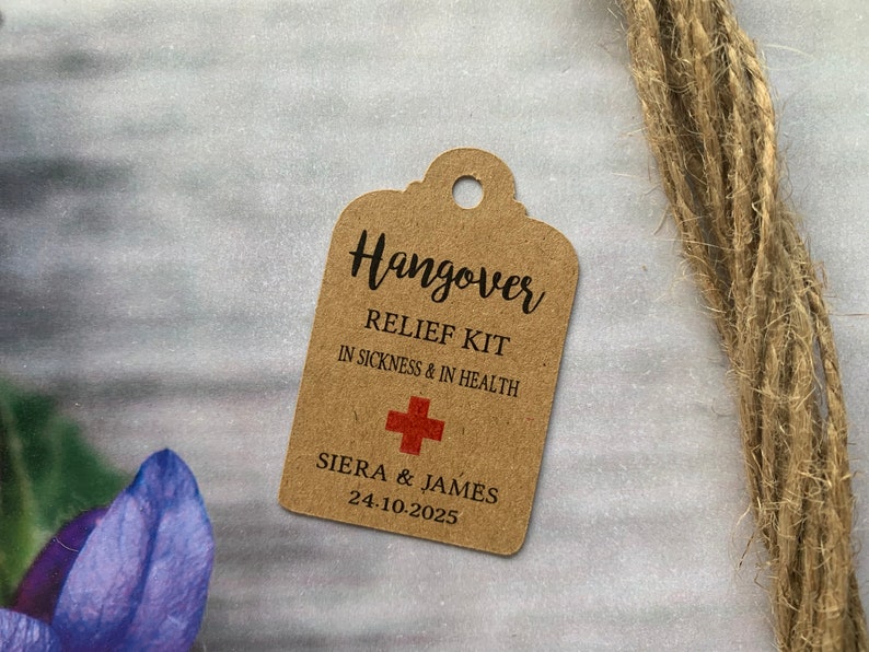 Personalised Hangover Relief Kit Tag Bridal Baby Shower Hen | Etsy