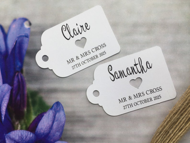 Personalised Wedding Table Name Place Cards Wedding Favour Tags Guest ...