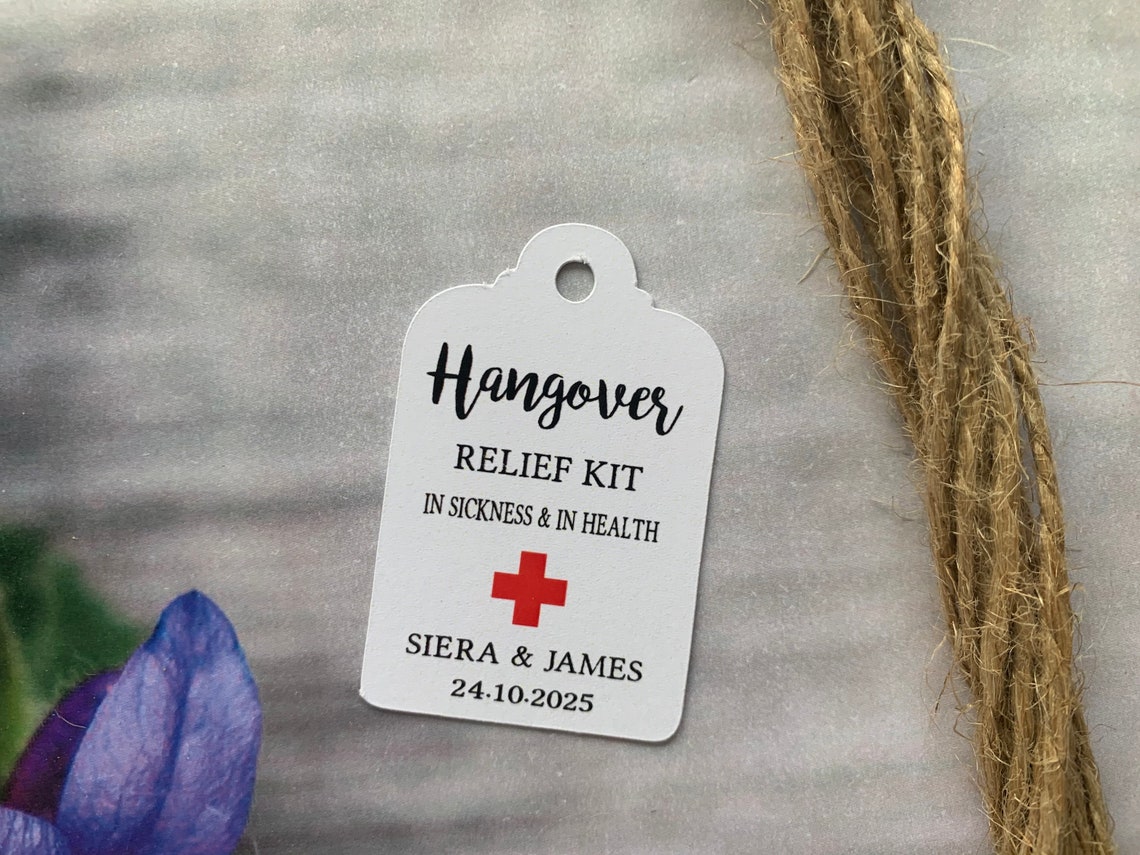 Personalised Hangover Relief Kit Tag Bridal Baby Shower Hen | Etsy