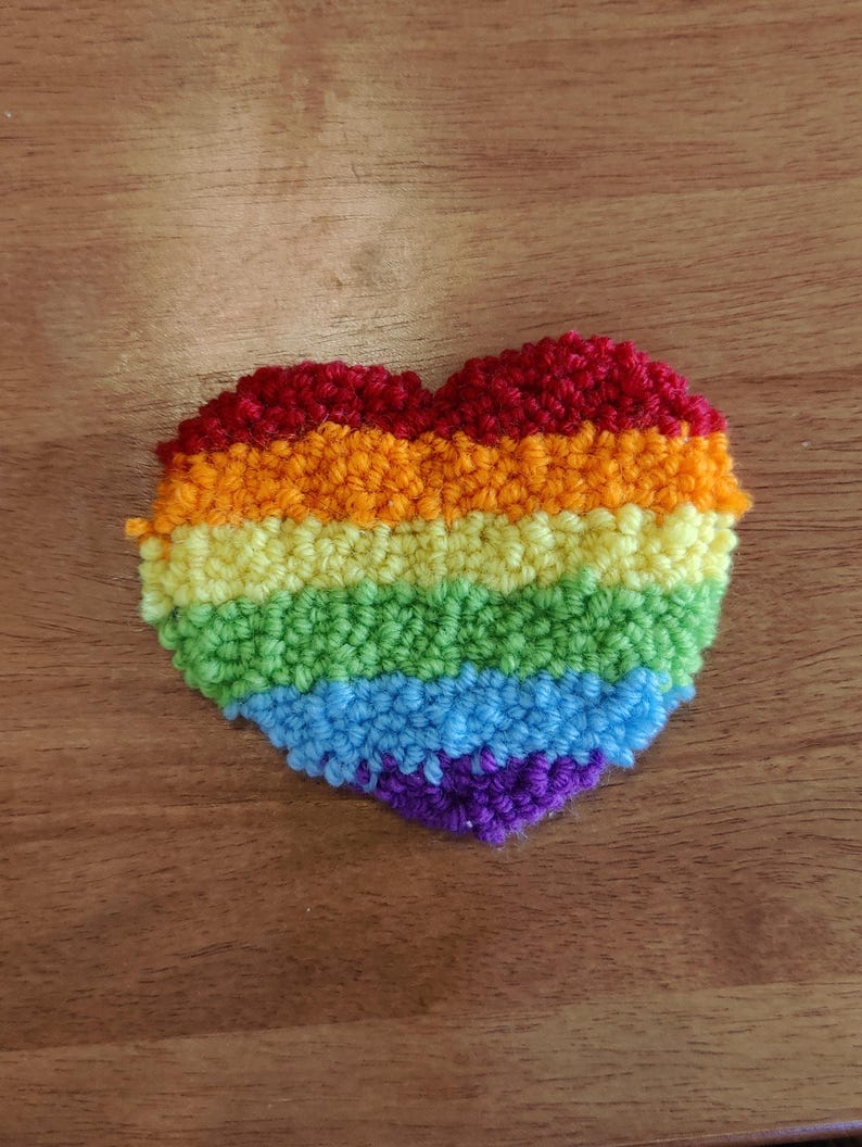 Pride Flag Mug Rug Mug Coaster Handmade Punch Needle Rug Coaster ...