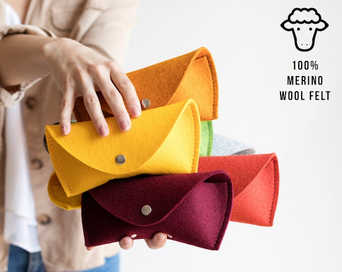 Small Merino Wool Felt Crossbody Bag With Leather Strap, Felt Bag,small ...
