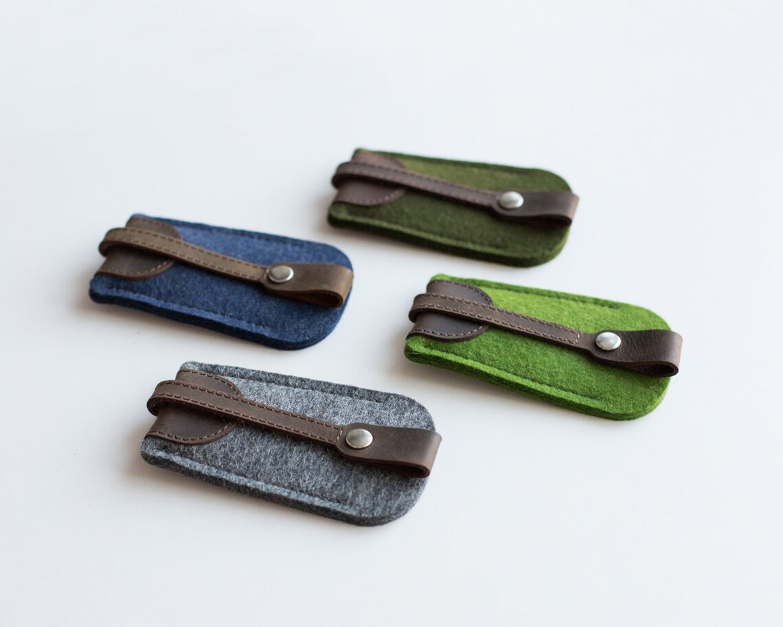 MANY COLORS Available Wool Felt Personalized Key Case Felt - Etsy