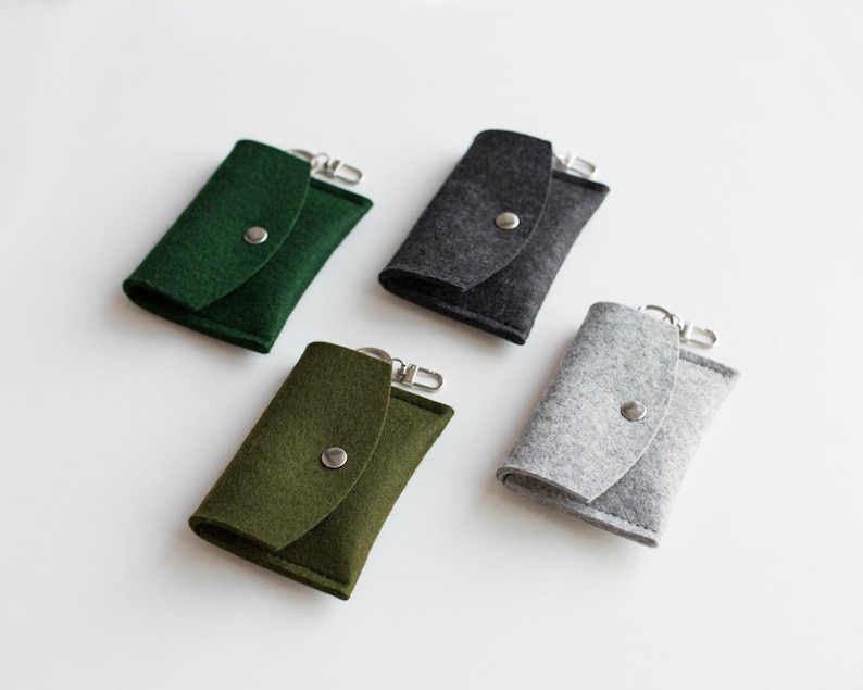 MANY COLORS Available Wool Felt Personalized Buttoned Wallet | Etsy