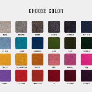 MANY COLORS Available Wool Felt Personalized Buttoned Wallet, Felt ...