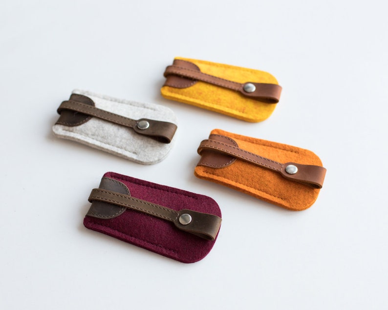 MANY COLORS Available Wool Felt Personalized Key Case, Felt Case, Felt ...