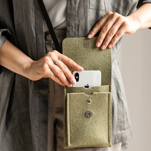 Phone Bag, Phone Crossbody Bag, Phone Shoulder Bag, Merino Wool Bag ...