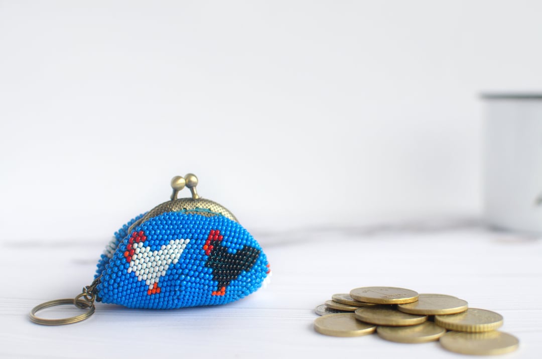 Money Wallet Crochet Bead Coin Box Vintage Style Purse Money - Etsy