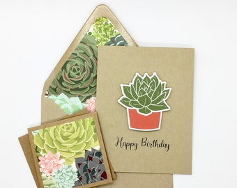 Succulent Birthday Card - Etsy