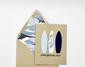 Surfboard Card | Etsy