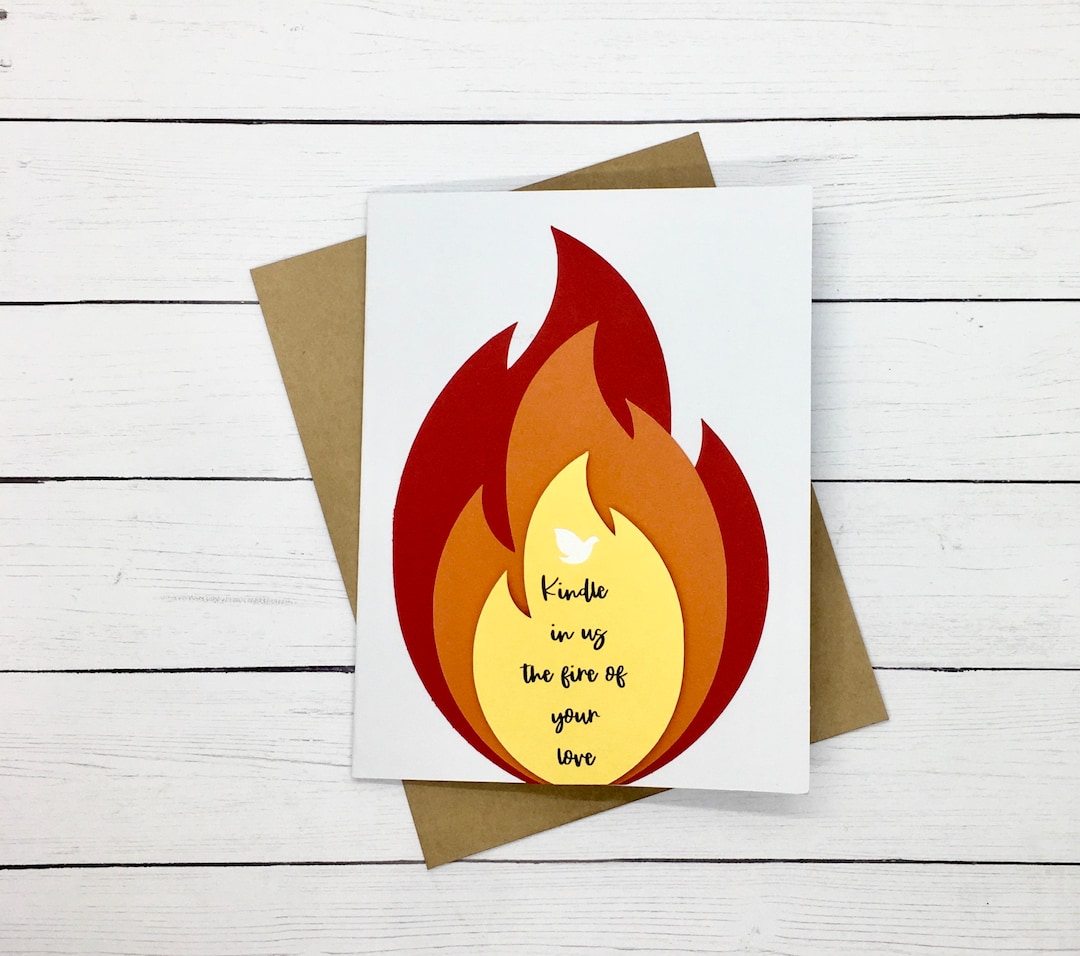 Tongues of Fire Confirmation Card: Holy Spirit Prayer, Catholic ...