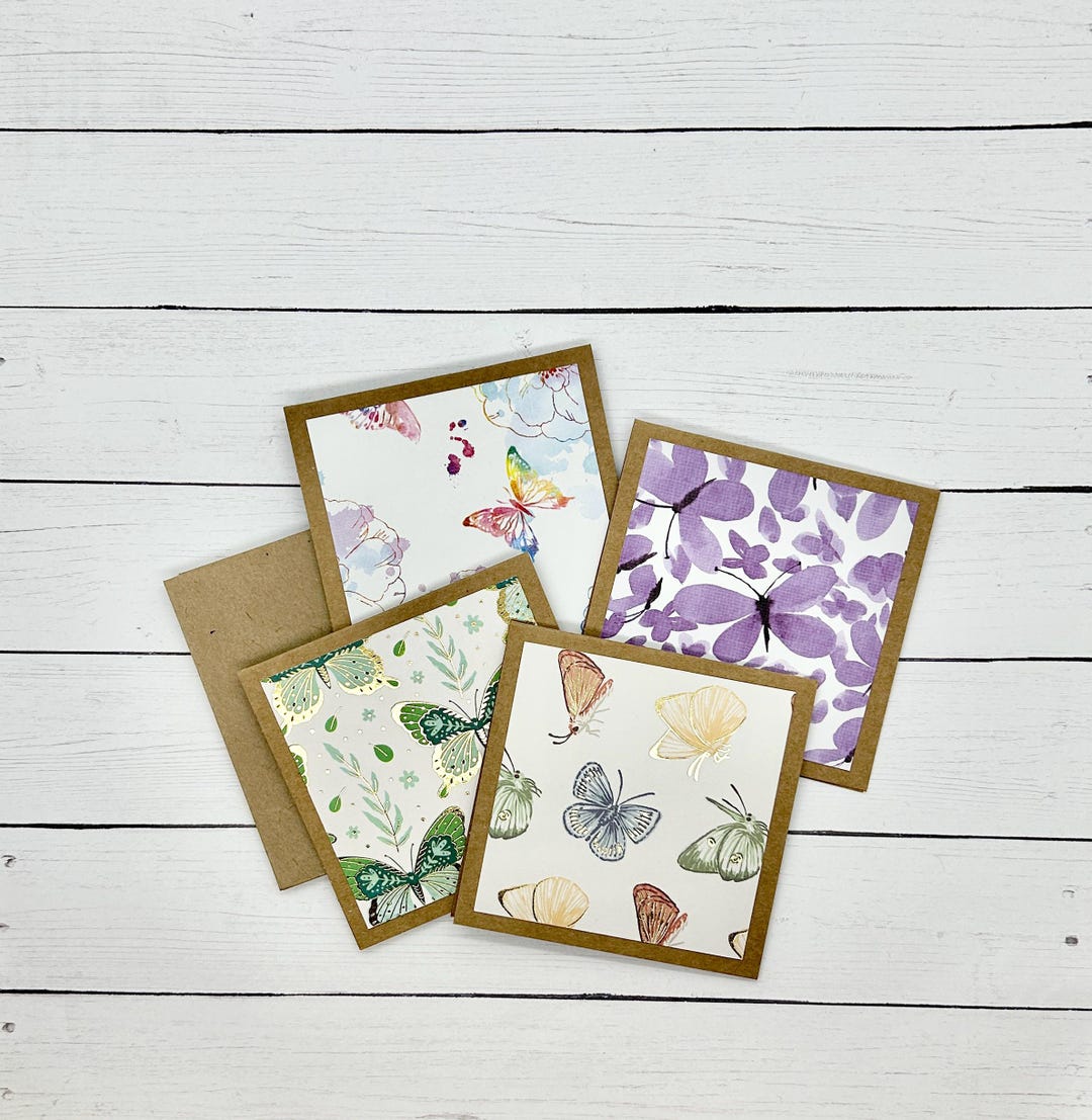 Butterfly Quartet Mini Blank Note Cards|assorted Set of 4|butterfly ...