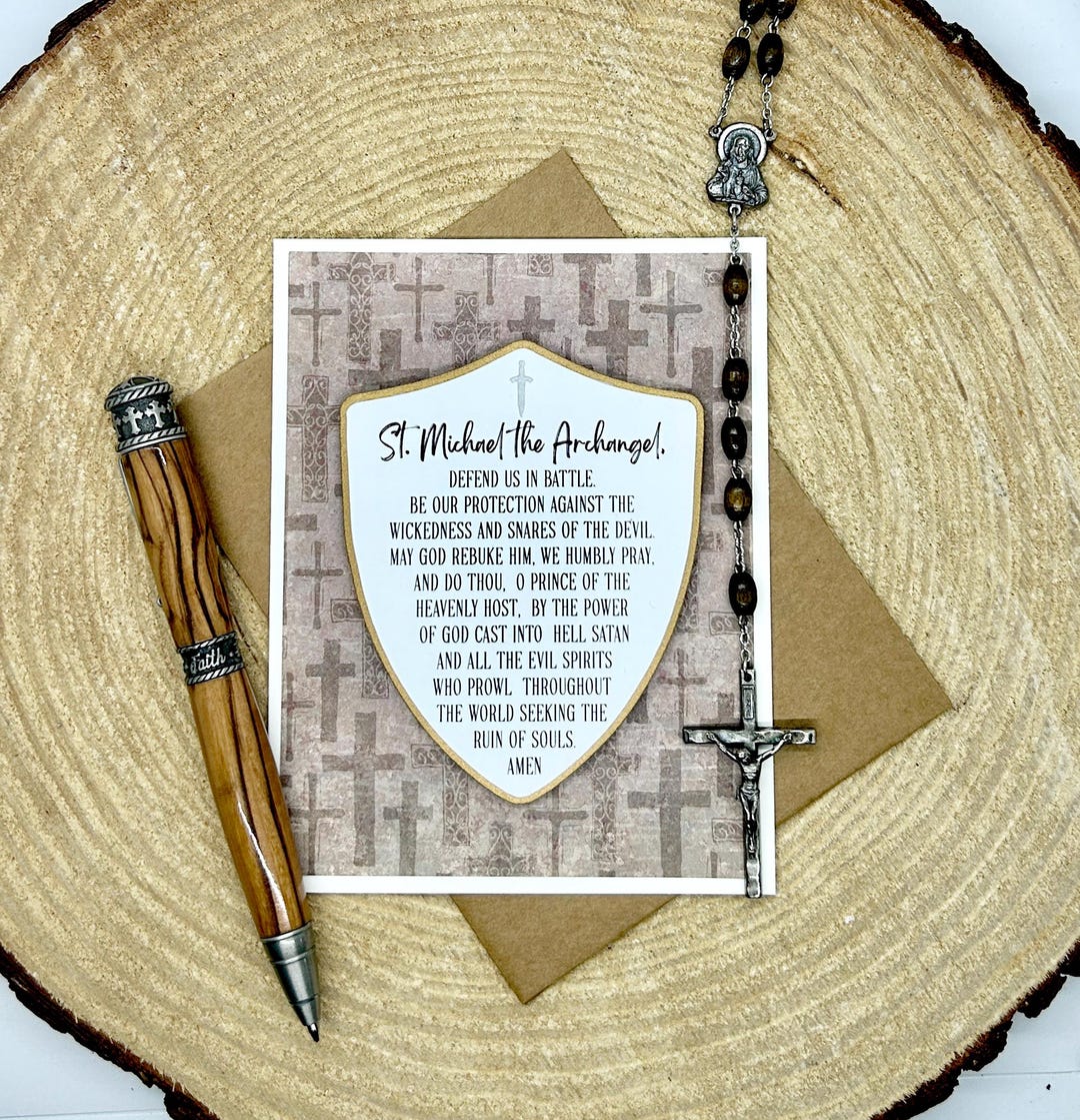 St. Michael Prayer Card: Catholic Feast Day, Patron Saint - Etsy