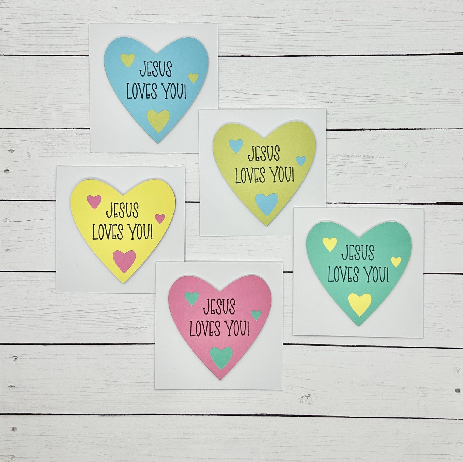 Christian Conversation Heart Valentine's Mini Cardsassorted Set of ...