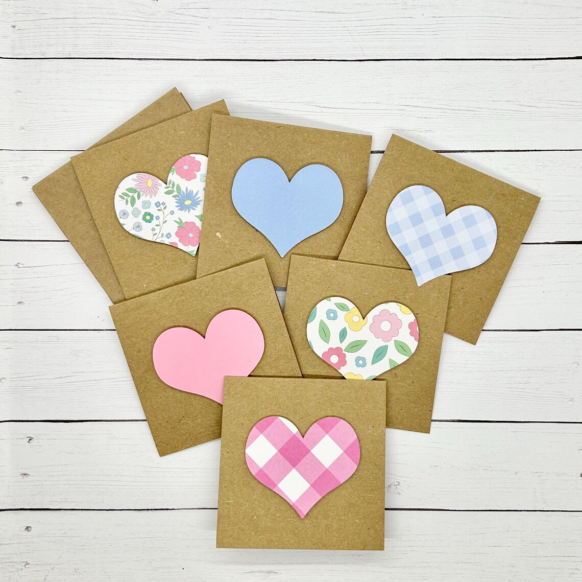 Valentine's Day Heart Mini Note Cards: Assorted Set of 6 - Etsy