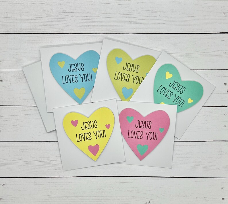 Christian Conversation Heart Valentine's Mini Cardsassorted Set of ...