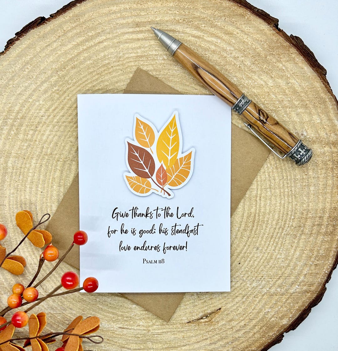 Scripture Thanksgiving Greeting Card|psalm 118|give Thanks|autumn ...