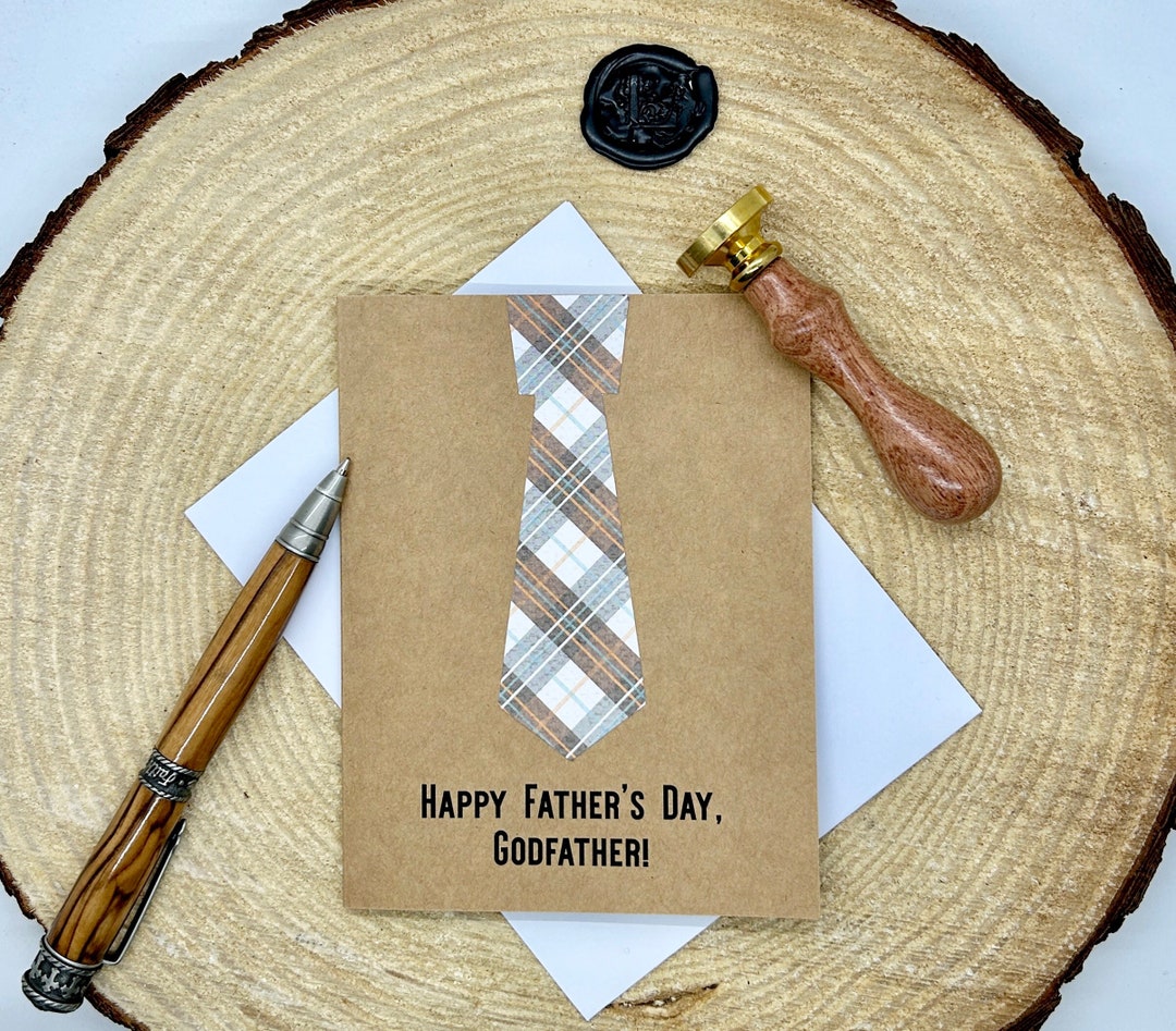 Father's Day Godfather Greeting Cardplaid Neck Tiecard for ...