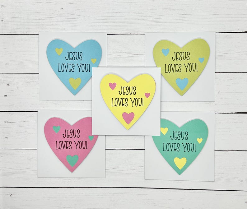 Christian Conversation Heart Valentine's Mini Cardsassorted Set of ...