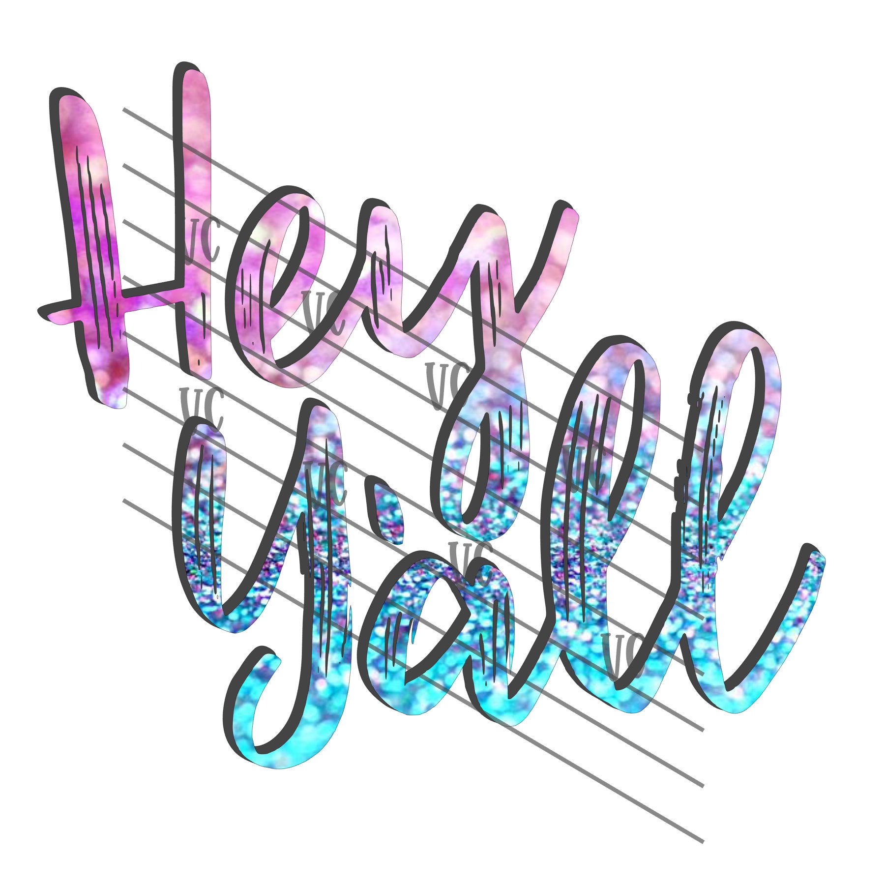 Hey Y'all Glitter - Etsy