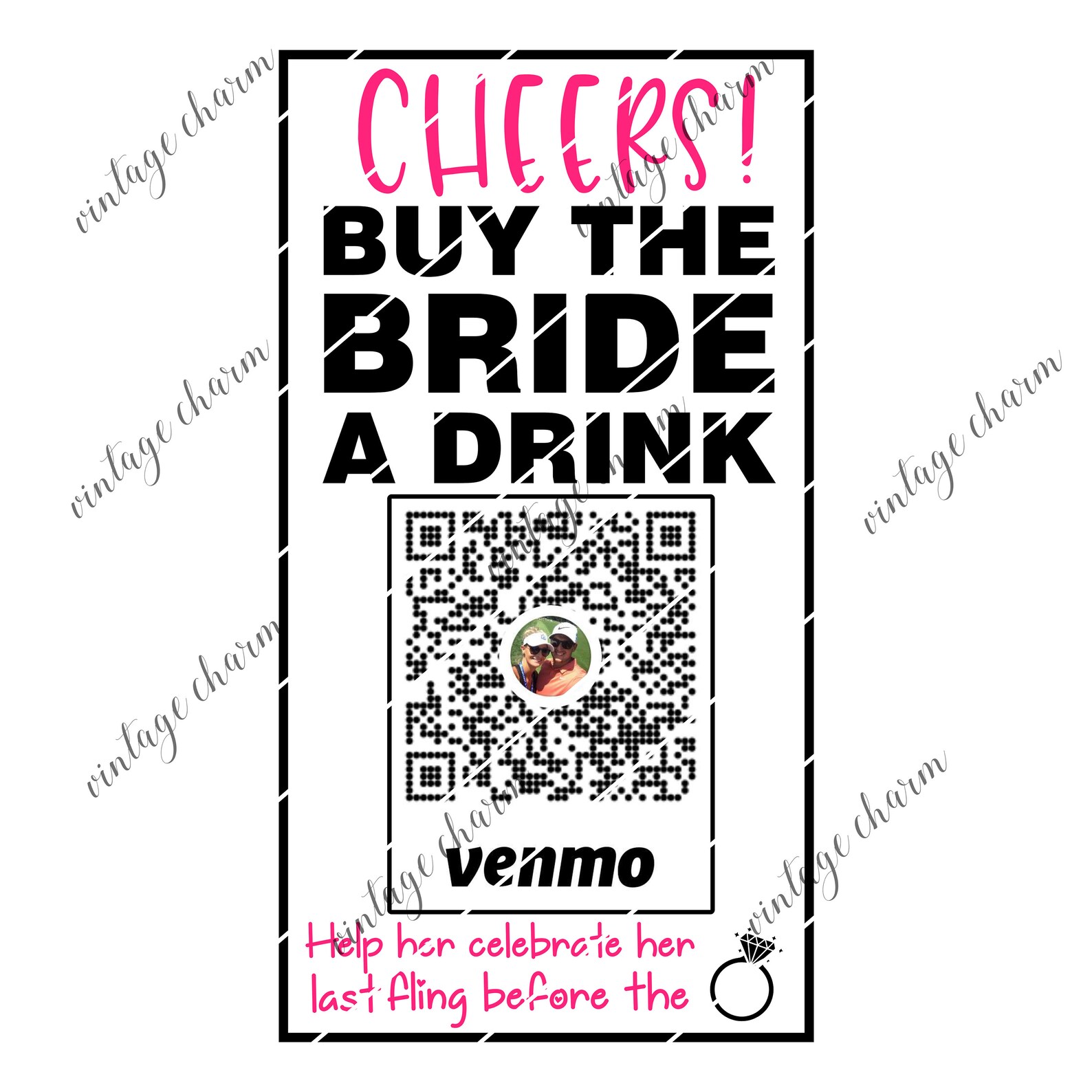 Bachelorette Party Stickers Venmo QR | Etsy