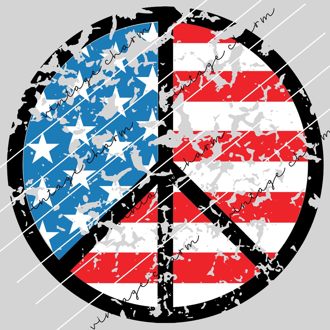 Peace Sign Patriotic Flag - Etsy