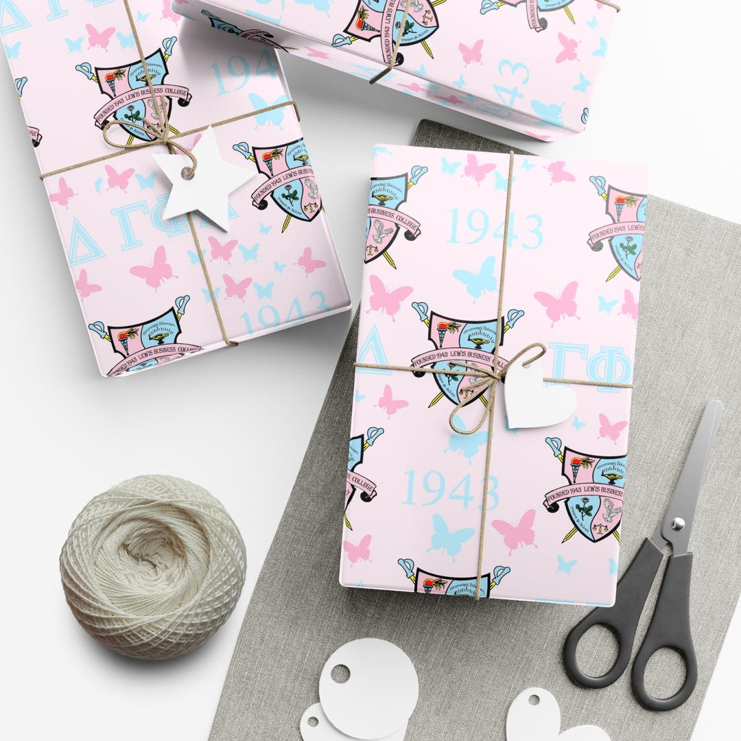 1943 Gamma Phi Delta Sorority Crest and Butterflies Gift Wrap Papers - Etsy