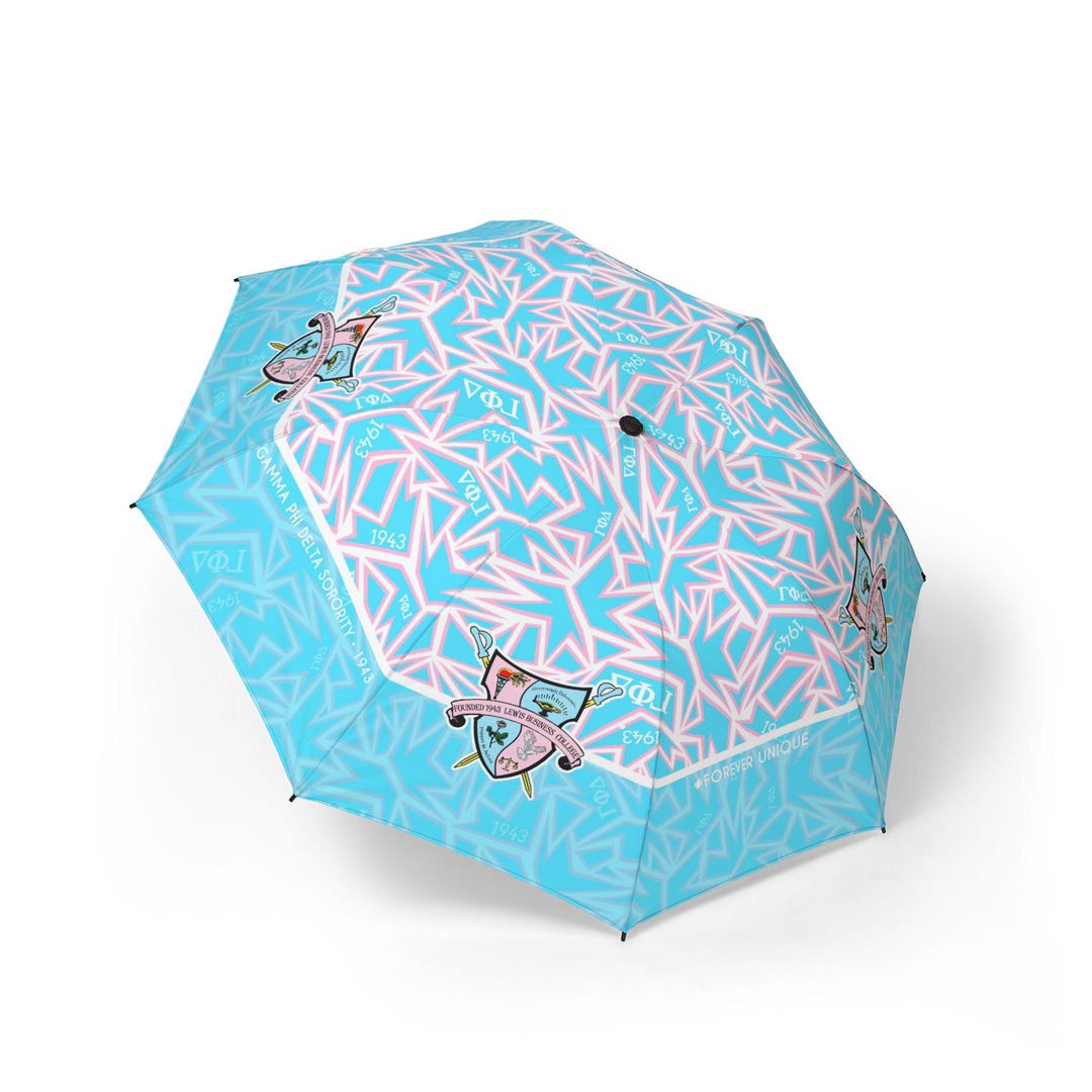 Gamma Phi Delta Sorority Umbrella Pink & Blue Foldable Rain Umbrella ...