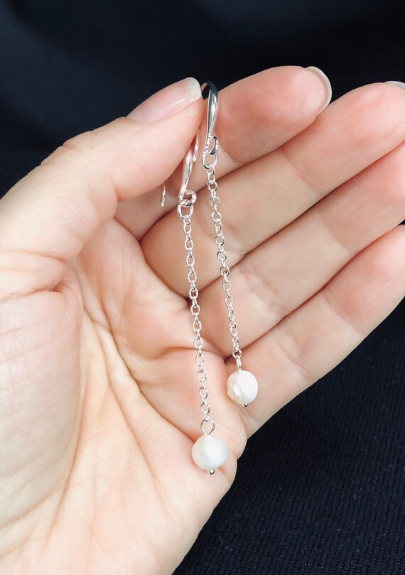 Pearl Dangle Earrings | Etsy