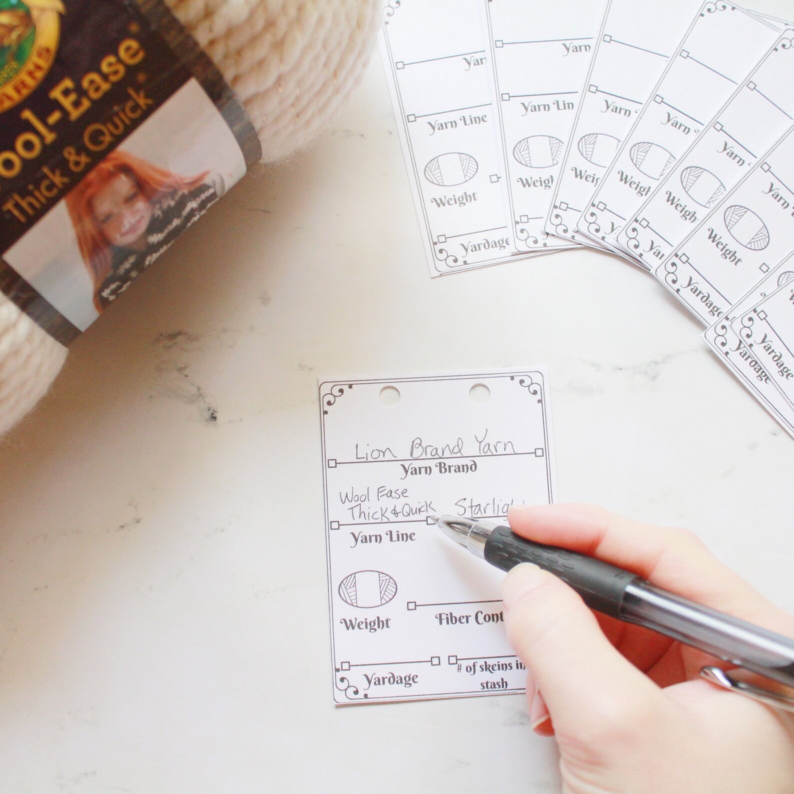 PRINTABLE Customizable Yarn Stash Organizer Cards PDF DIY - Etsy