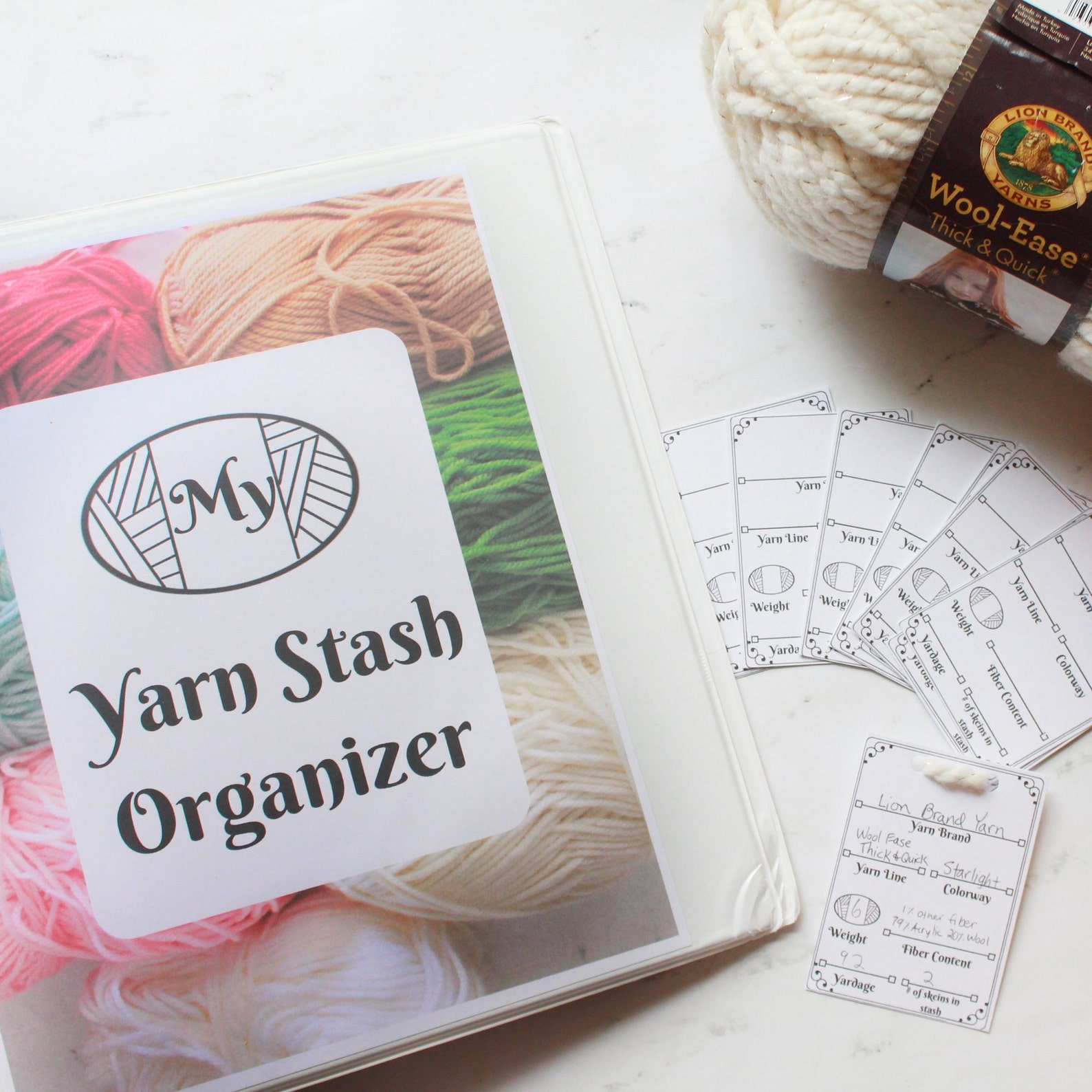 PRINTABLE - Customizable Yarn Stash Organizer Cards PDF, DIY Organizer ...