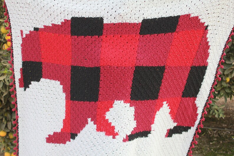 Crochet Bear Blanket C2C Blanket Pattern C2C Graphgan - Etsy
