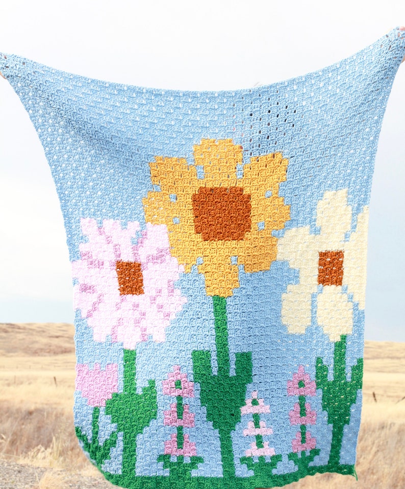 C2C Crochet Flower Blanket, Corner to Corner Crochet, C2C Crochet ...