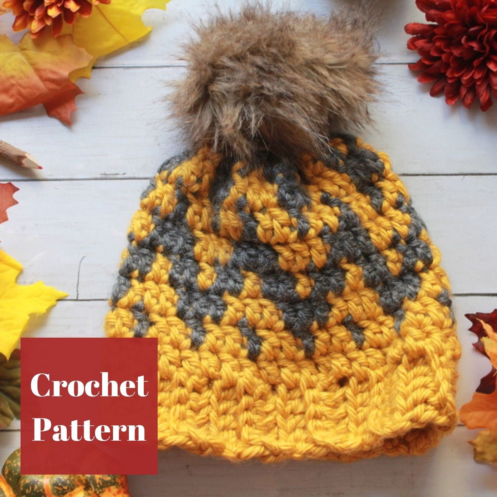 Chevron Crochet Hat Pattern Easy Crochet Pattern Crochet Hat - Etsy