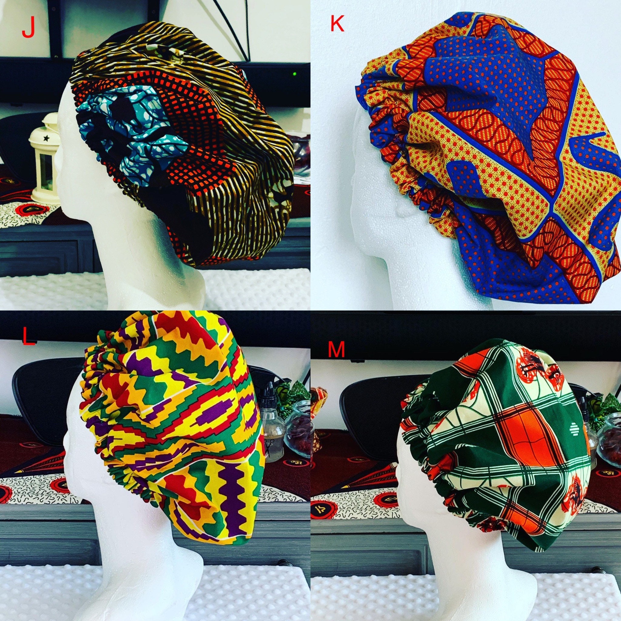 Ankara/african Print Satin Lined Bonnets - Etsy