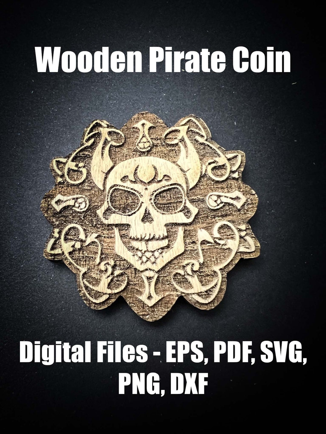Pirate Coin Laser Cut Files SVG, PDF, EPS Digital Product - Etsy